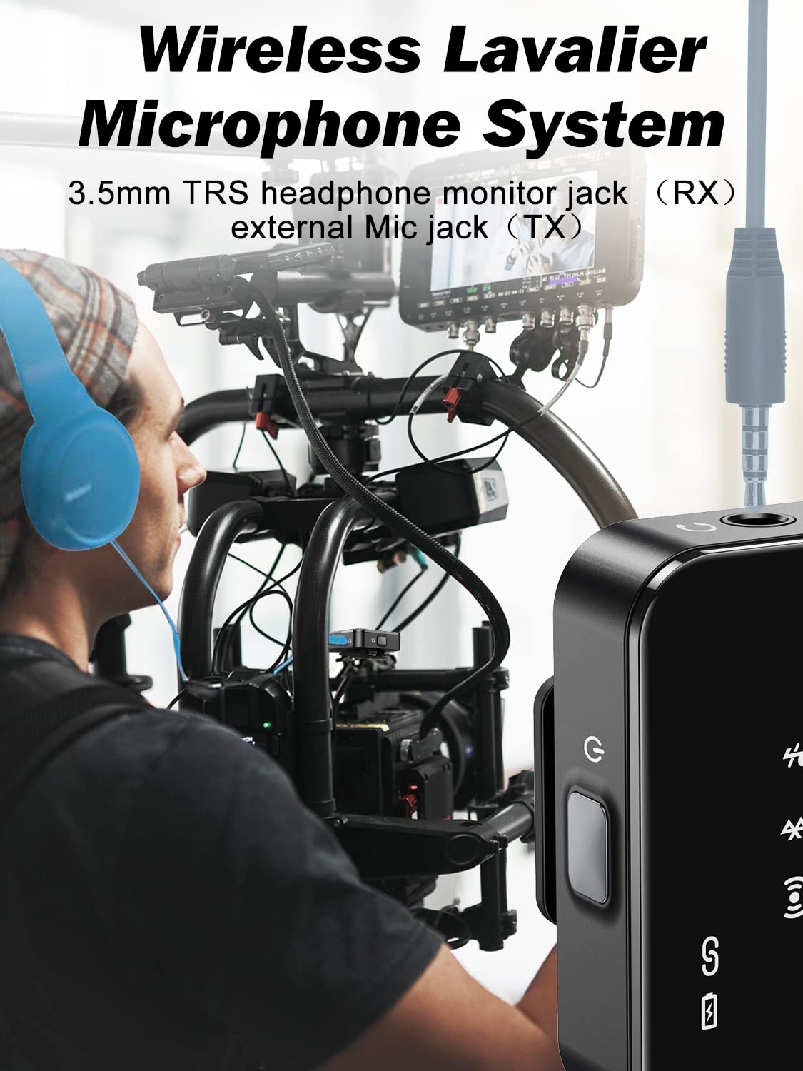 WIREN Wireless Lavalier Microphone System - Plug&Play Lapel Mic with Transmitter & Receiver, Compatible iPhone DSLR Cameras Camcorders Android Phones for Live Stream Zoom Video Recording Interview