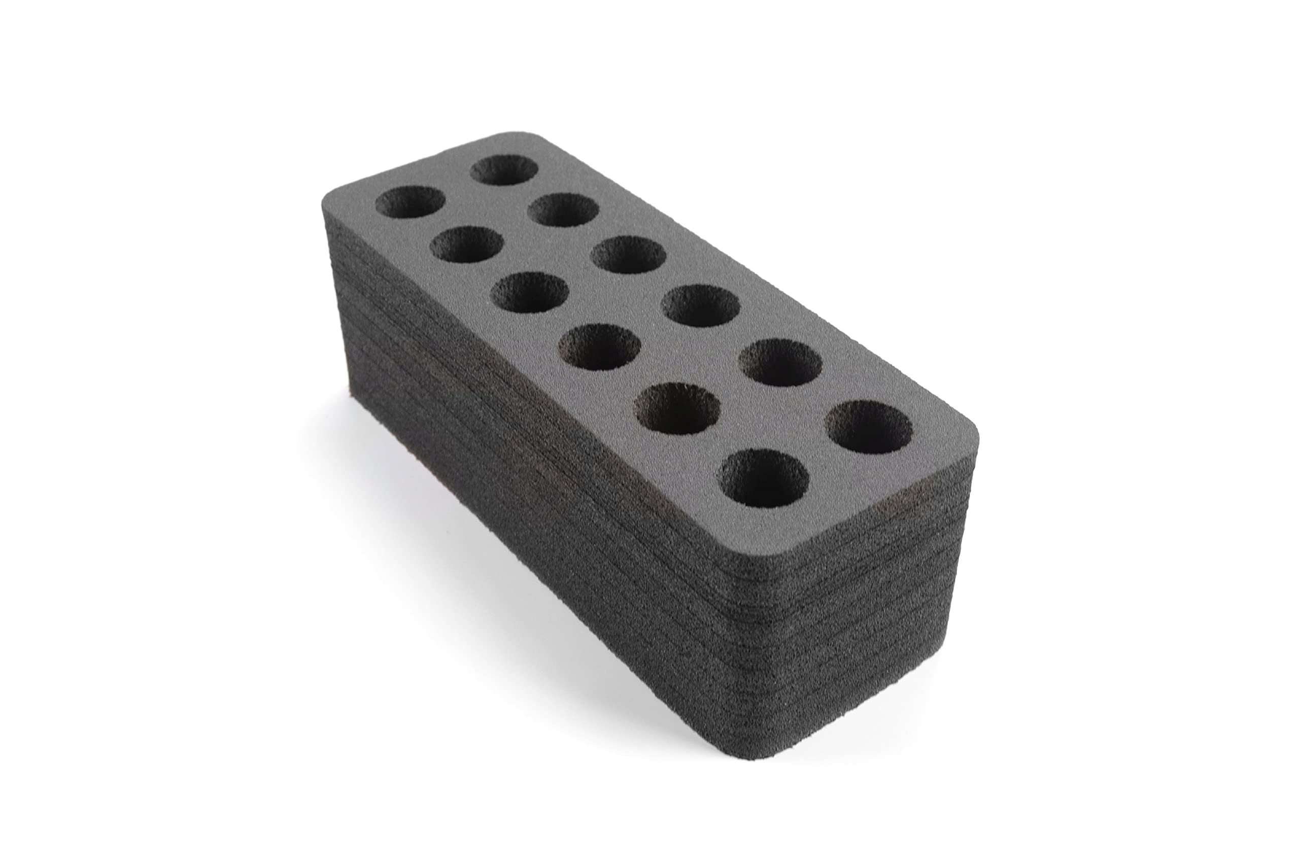 Polar Whale 2 Test Tube Racks Durable Black Foam Storage Holder Organizer Stand Transport Holds 12 Tubes Fits up to 25mm Diameter
