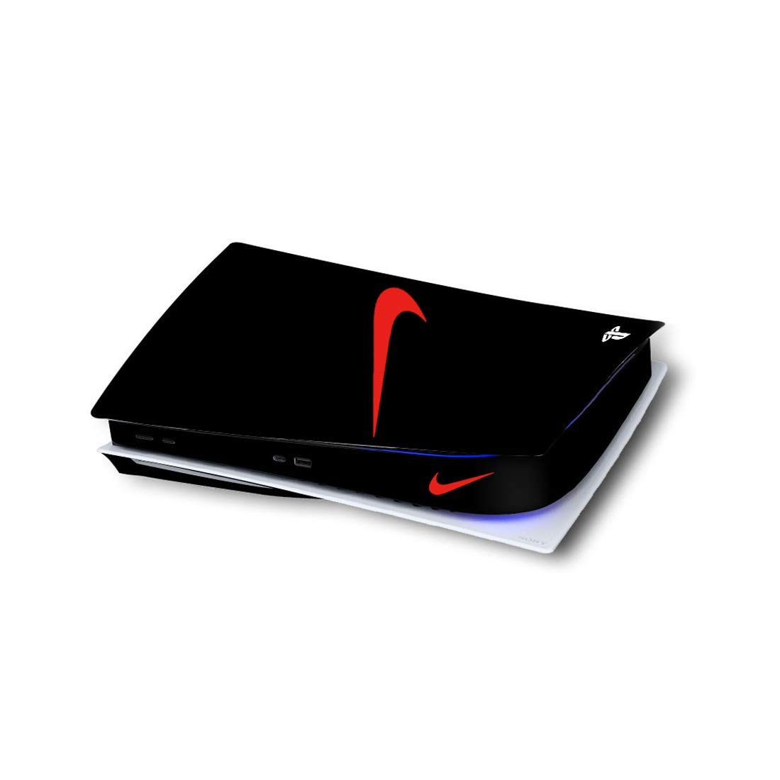 PlayStation5 Console and Controller Skin Vinyl Sticker Cover for PS5 Console and Controller, Simple Disc Version Clean Luxury Cover - Black & Red