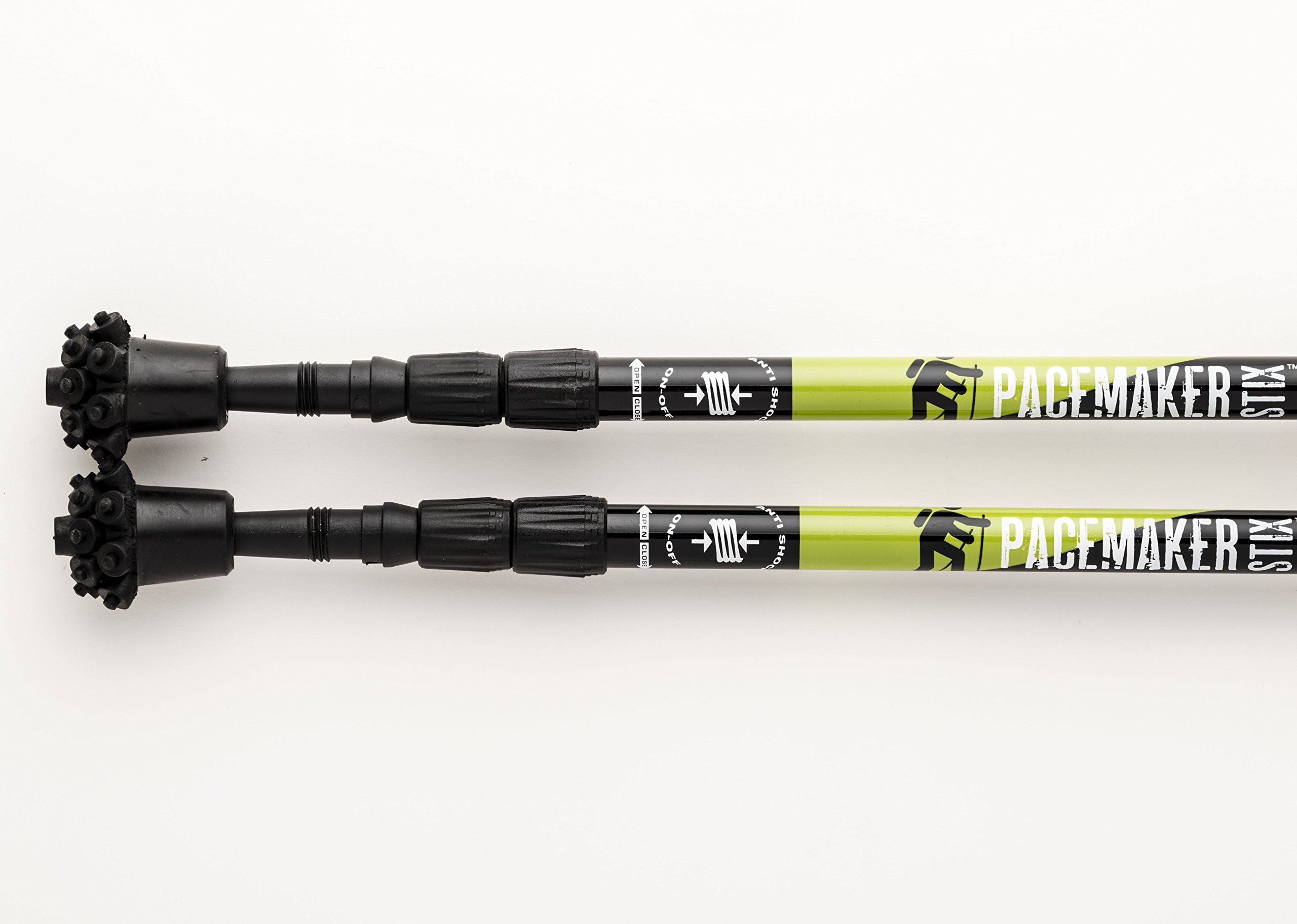 Pair of PaceMaker Stix Journey Anti Shock Trekking Poles for Walking and Hiking - Replaceable Tungsten Tips - Ultralight and Collapsible Sticks - for Exercise, Hiking and Backpacking