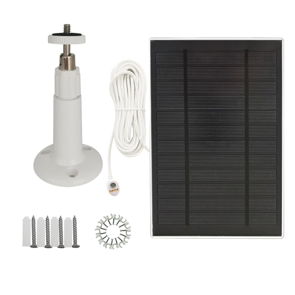 Solar Panel charging for Google Next Cam Outdoor or Indoor Camera (Built in battery) with Power Cable Storage Function, 10ft Waterproof Magnetic Power Cable, 360 degree adjustable bracket, (1-PCS)