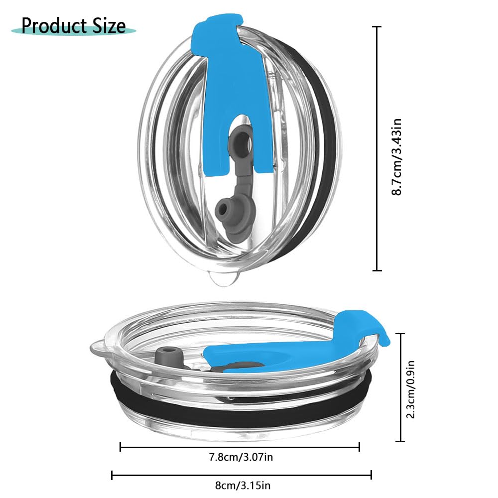 PIVHWIR 2 Pcs Replacement Tumbler Lids, Cover Replacemen Spill-proof Splash Resistant Travel Mug Lid Fits for Inner diameter 3.15 INCH Yeti Rambler, Ozark Trail, Old Rtic(Blue+Pink)(20 OZ)