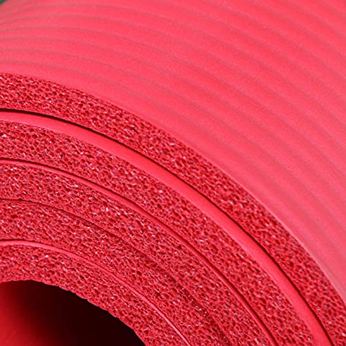 XULIANYI 8mm Thickened NBR Pure Color Anti-Skid Yoga Mat 183x61x0.8cm Red