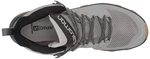 Salomon Outline Mid Gore-TEX Hiking Boots for Men, Frost Gray/Black/Alloy, 7