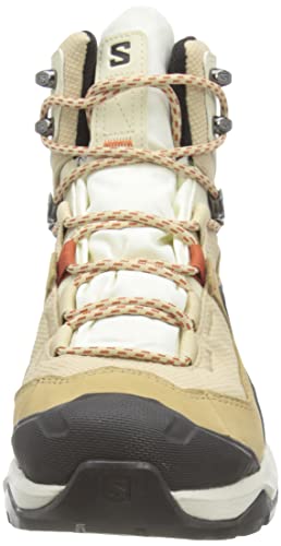 Salomon Quest Element Gore-TEX Hiking Boots for Women, Safari/Vanilla Ice/Mecca Orange, 9