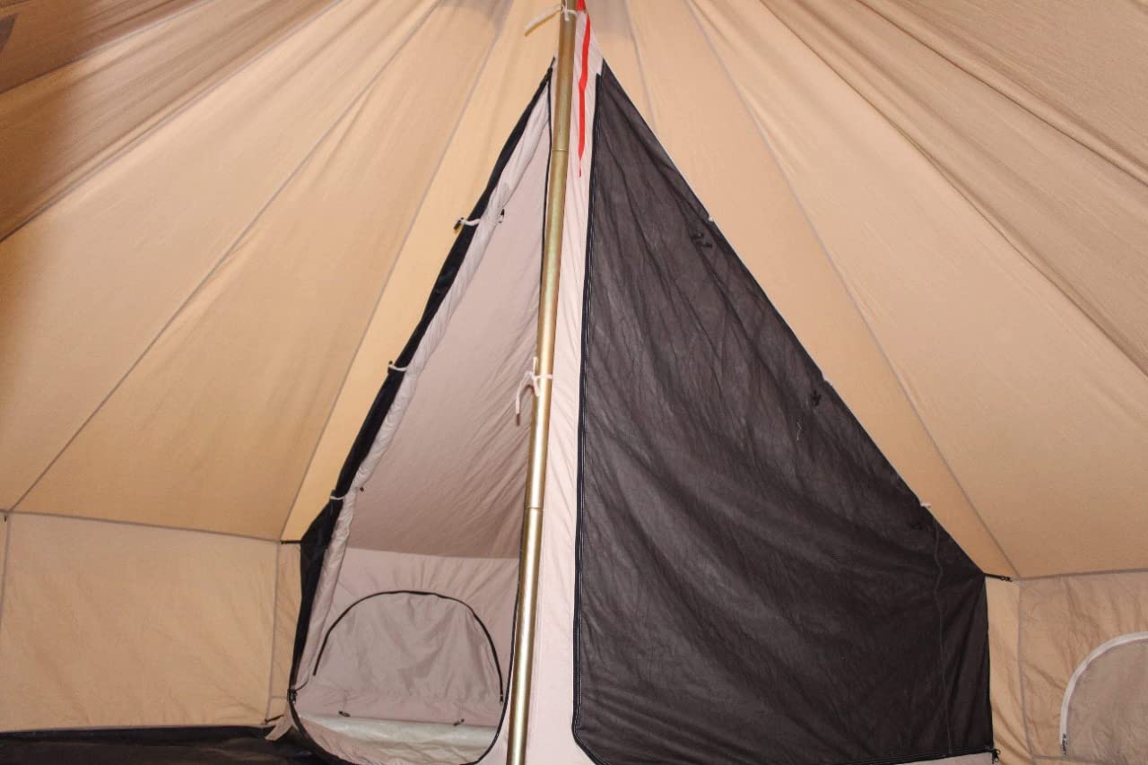 WHITEDUCK Inner Tents for Canvas Bell Tent, Half 1/2 & Quarter ¼ Inner Tents, Tent Accessories, Inner Rooms, Separate Compartment (3M, 4M, 5M, 6M) (Quarter Inner 4M, Avalon Tent)