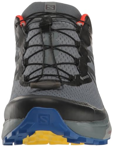 Salomon Sense Ride 4 Gore-TEX Invisible FIT Trail Running Shoes for Men, Stormy Weather/Quarry/Cherry Tomato, 8.5