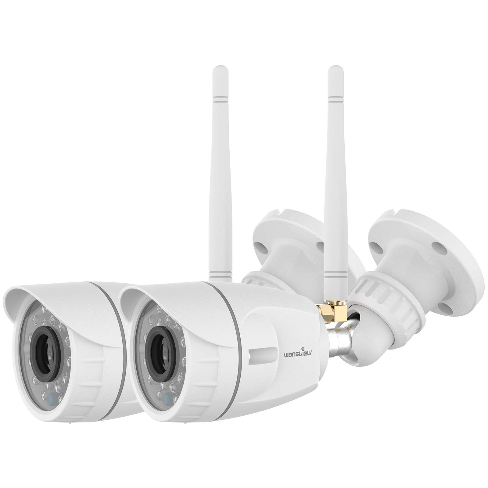 Outdoor Security Camera, Wansview 1080P Wireless WiFi Home Surveillance Waterproof Camera with Night Vision, Motion Detection, Remote Access, Works with Alexa -W4-2PACK