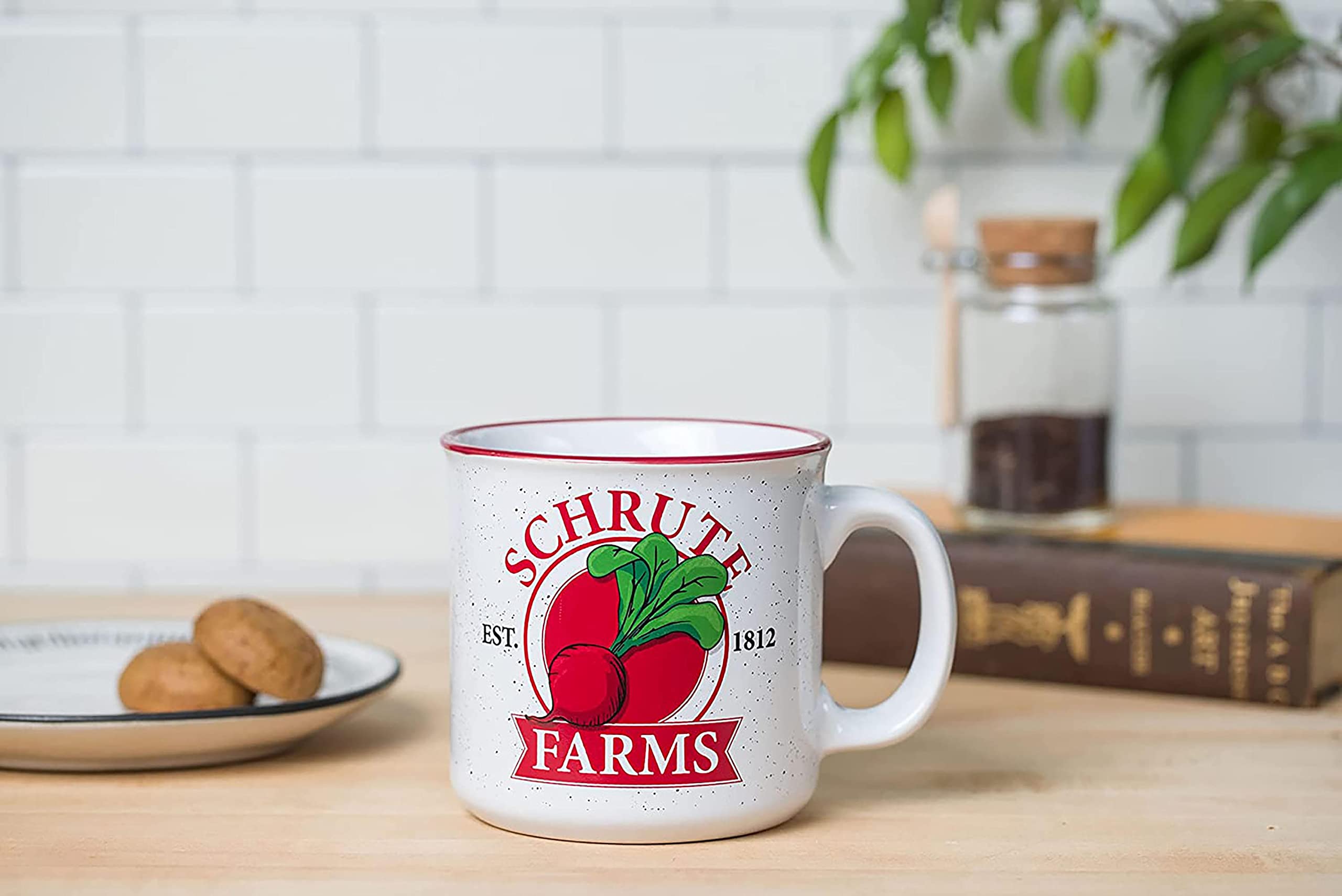 Silver Buffalo The Office Schrute Farms Ceramic Camper Mug, 20 Ounces