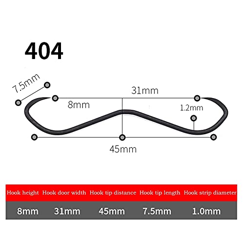 WRLRUILIAN Fishing Accessories 50 Piece PC S Fish Hook Olerranon Wire Hook Shellfish Hook Special Hook Tuanyu Water Fish Hook Fishing Tools (Size : 404#)