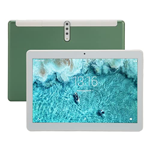 VINGVO Tablet PC, T10W 2MP Front Camera 128GB Extended Storage Dual SIM Dual Standby 10.1 Inch Tablet for Android 12 for Calling (US Plug)