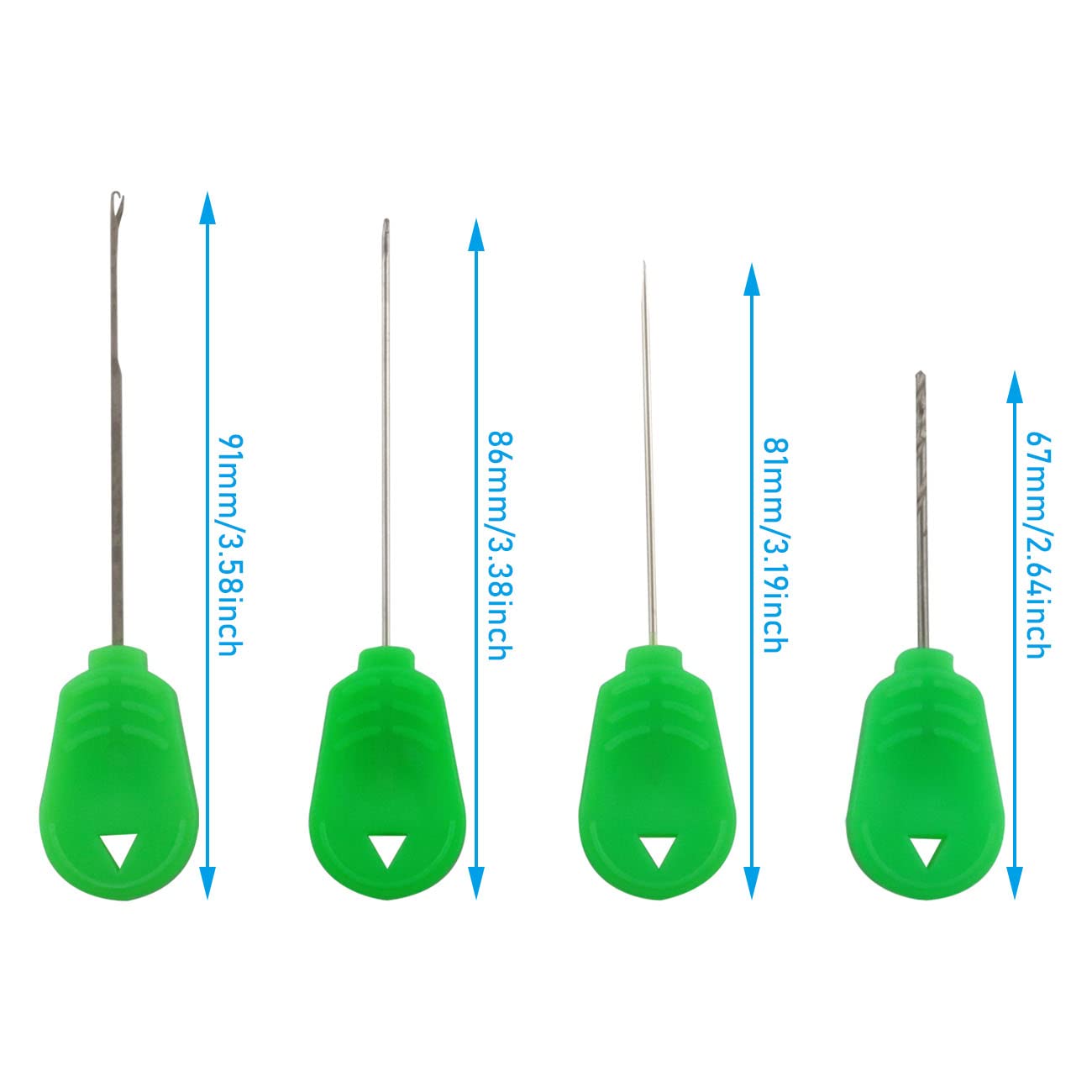 WHYHKJ 7IN1 Carp Fishing Bait Rig Tool Kit Baiting Rigging Needle Swinger Driller Boilie Stops Stopper, 4pcs Rigging Needles and 3pcs Boilie Stops Carp Fishing Tackle Kit