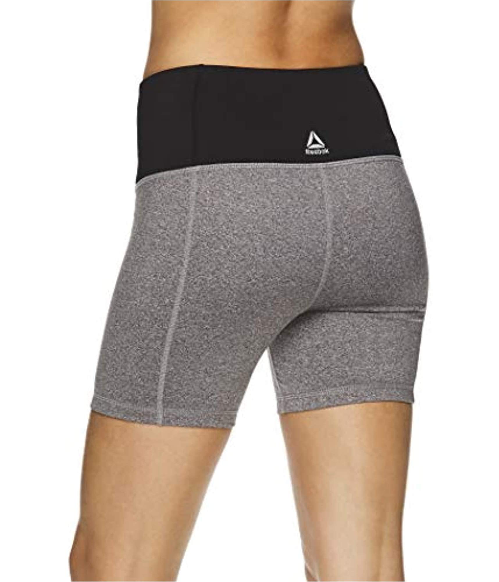 Reebok Womens Fitted Highrise Athletic Compression Shorts, Grey, Medium