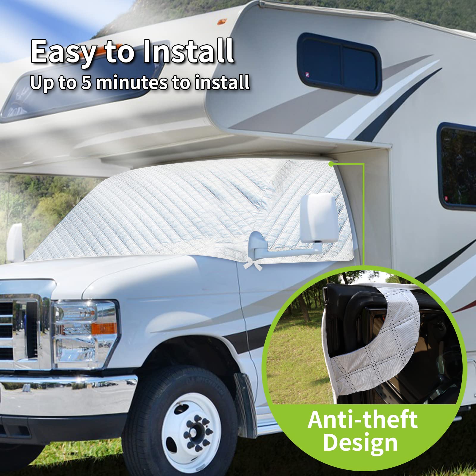 RVMATE RV Class C Windshield Cover Only for Class C Ford 1996-2016, RV Front Window Cover, Motorhome Window Cover