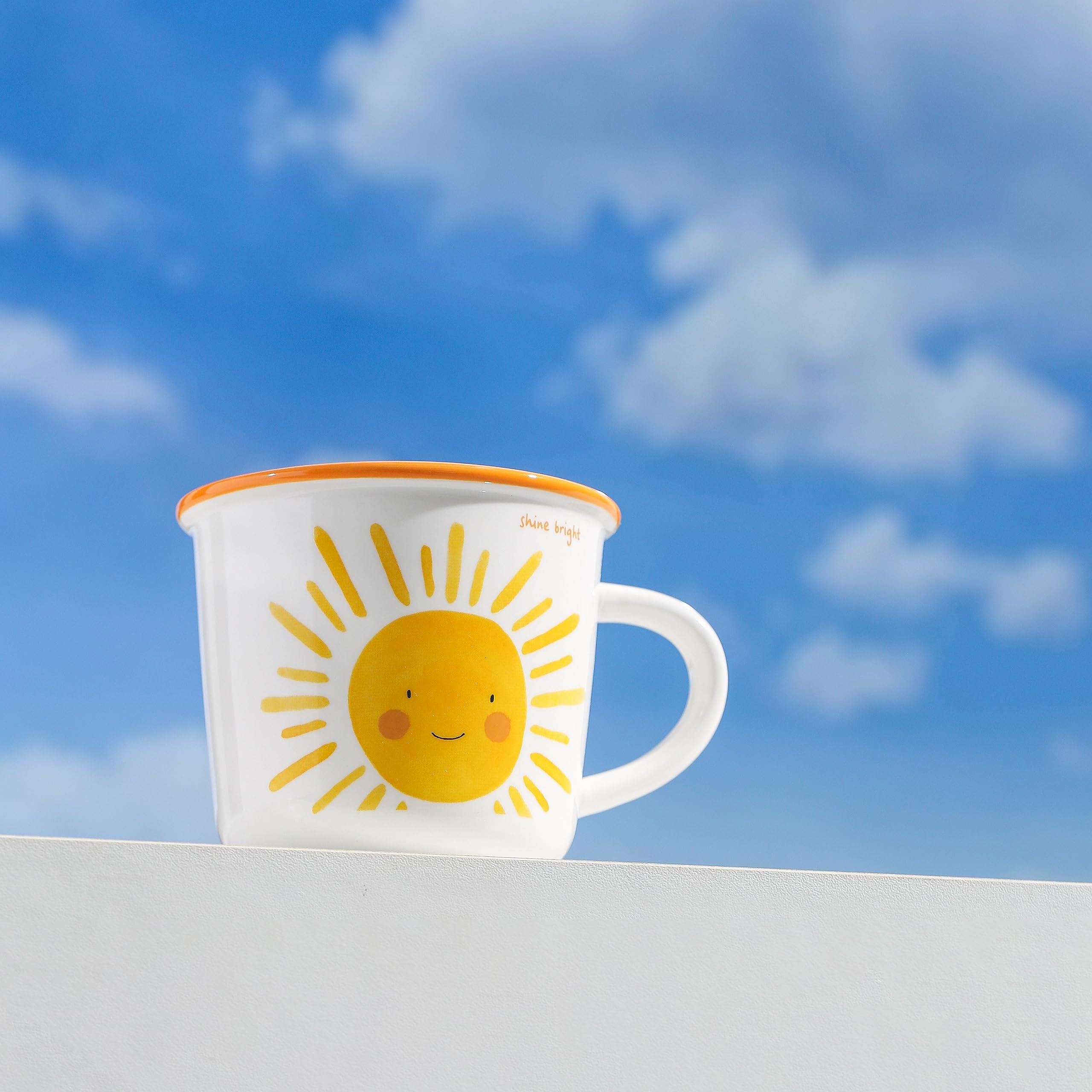 TREEWOO Cute Sunshine Mug 12oz Good Morning Ceramic Cup with Handle Coffee Tea Milk Water Mug Gift for Men Women Dishwasher and Microwave Safe (Sunshine)