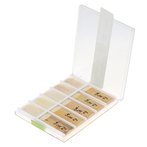 OriGlam 10pcs Alto Sax Saxophone Reeds 2.5 Reed, Alto bE Saxophone Reeds Lade Bamboo 2-1/2 Reed Strength 2.5 for Clarinet, Soprano or Alto Sax
