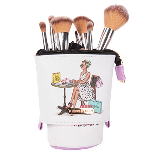 Nicole Lee Layered Makeup Cosmetic Brush Holder - Tea Time Me Time
