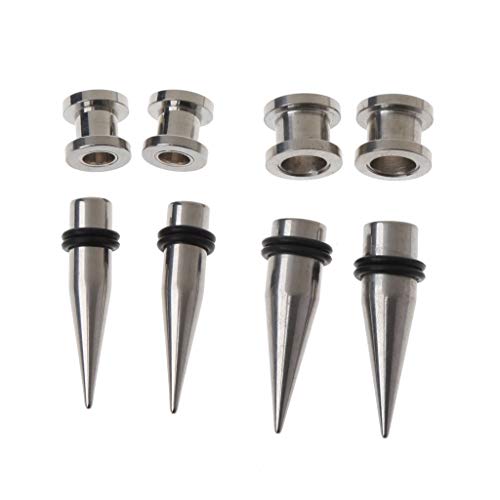 Xdodnev 7mm and 9mm 316L Steel Tapers and Tunnels Ear Studs Stretching Kit Body Jewelry