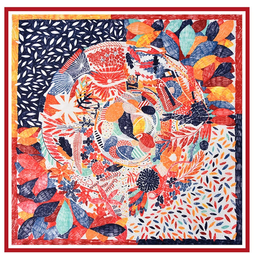 XWWDP Spring and Autumn Thin Silk Small Square Scarf Women's Small Neck Scarf Silk Scarf (Color : A, Size : One Size)