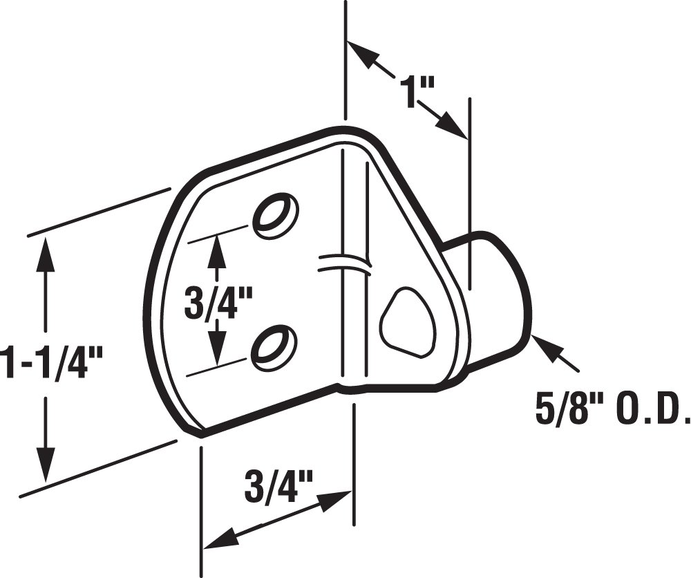 Prime-Line D 1702 Bumper, Universal Fit, Wardrobe Door, Edge Mount (2 Pack), Gray, 5/8 in.
