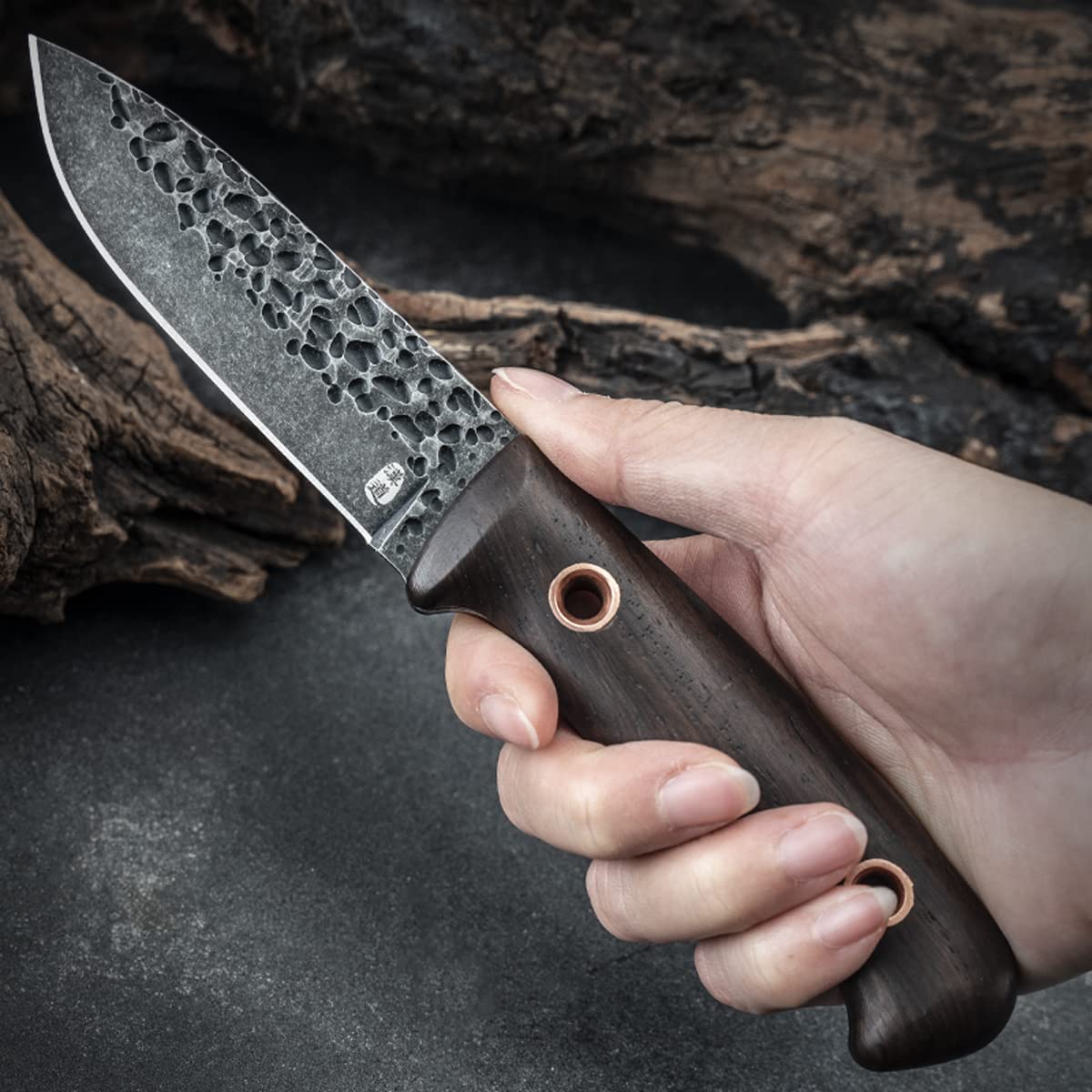 TANSOLE TAN SOLE HX OUTDOORS fixed blade knife with leather sheath for survival camping edc full tang men cowboy knives 8.38 inch