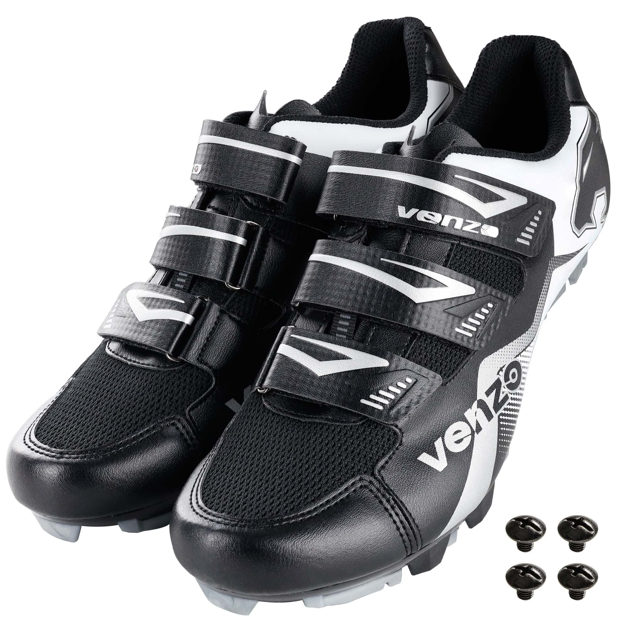 Venzo Men's Mountain Bike Bicycle Cycling Shoes with Multi-Function Clip-Less Pedal & Cleat - Compatible with Shimano SPD & Crankbrother Systems - 12 US Men