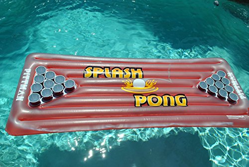 Pittman Outdoors Splash Pong Inflatable Floating Beer Pong Table with LED Lights, 2 Person, Multi (PPI SPLTE)