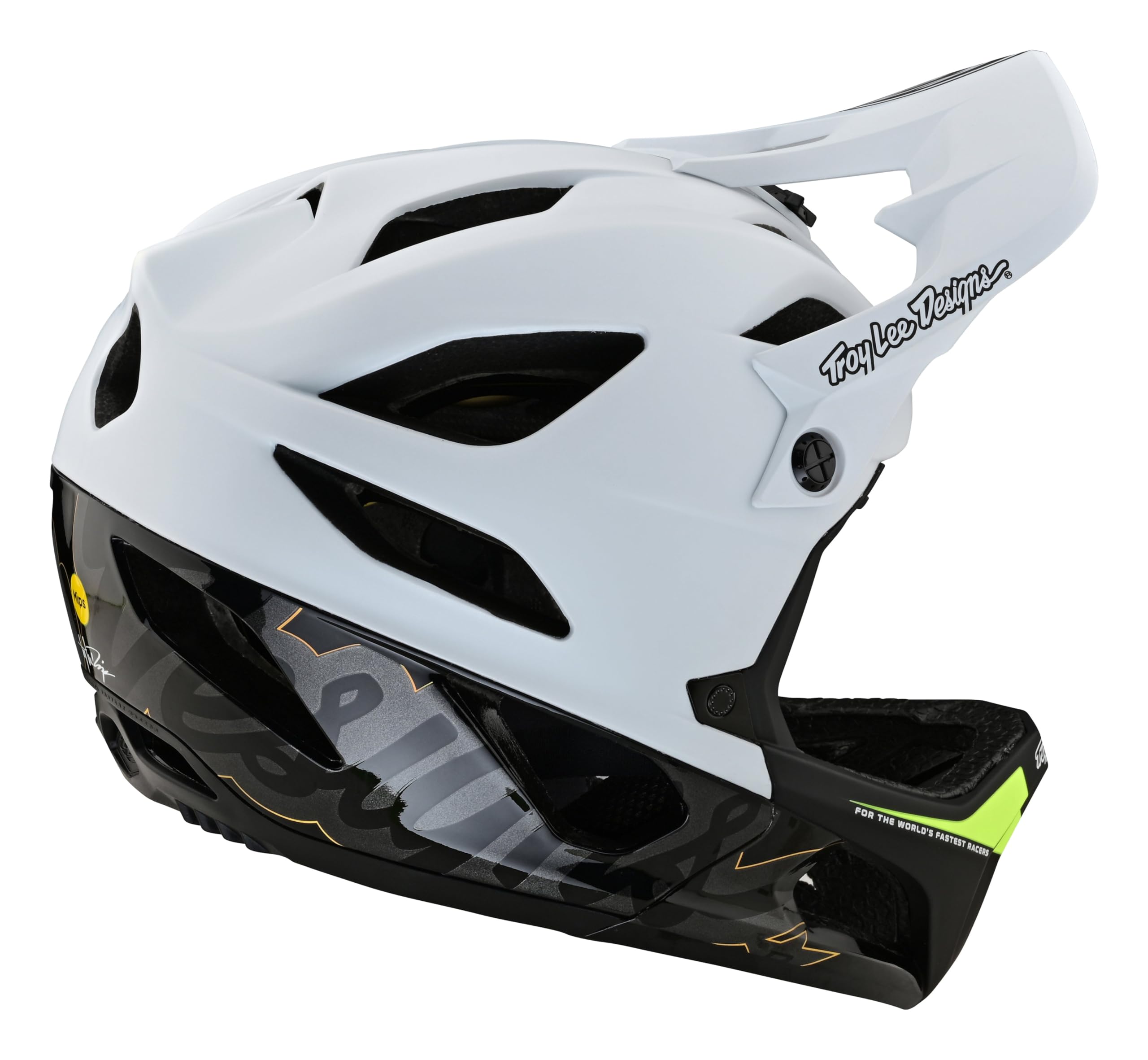 Troy Lee Designs Stage Full Face Bicycle Helmet for Max Ventilation Lightweight MIPS EPP EPS Racing Downhill DH BMX MTB - Adult Men Women (Signature White, Medium/Large)