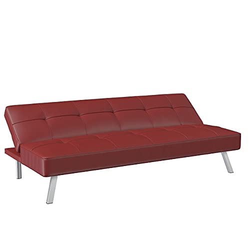 Serta Rane Vegan Leather Futon, Red