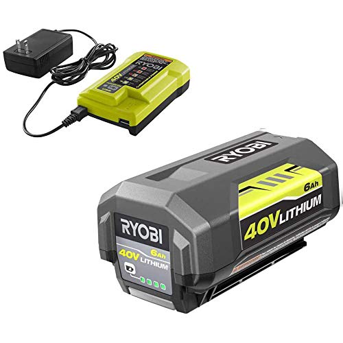 Ryobi 40 Volt 6 Ah Battery and Charger Kit 6.0 Ah Lithium-Ion Battery Set OP4060 + OP403