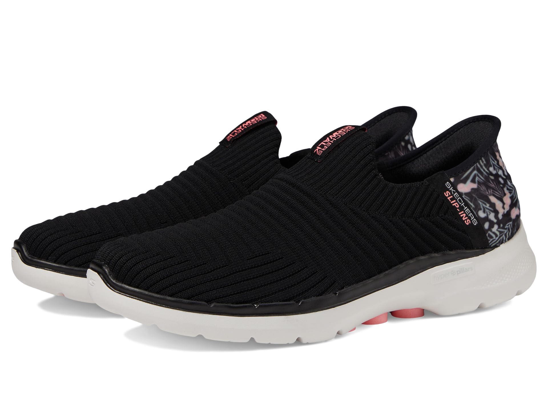 Skechers Go Walk 6 Tropical Bay Hands Free Slip-Ins Black/Pink 9 B (M)