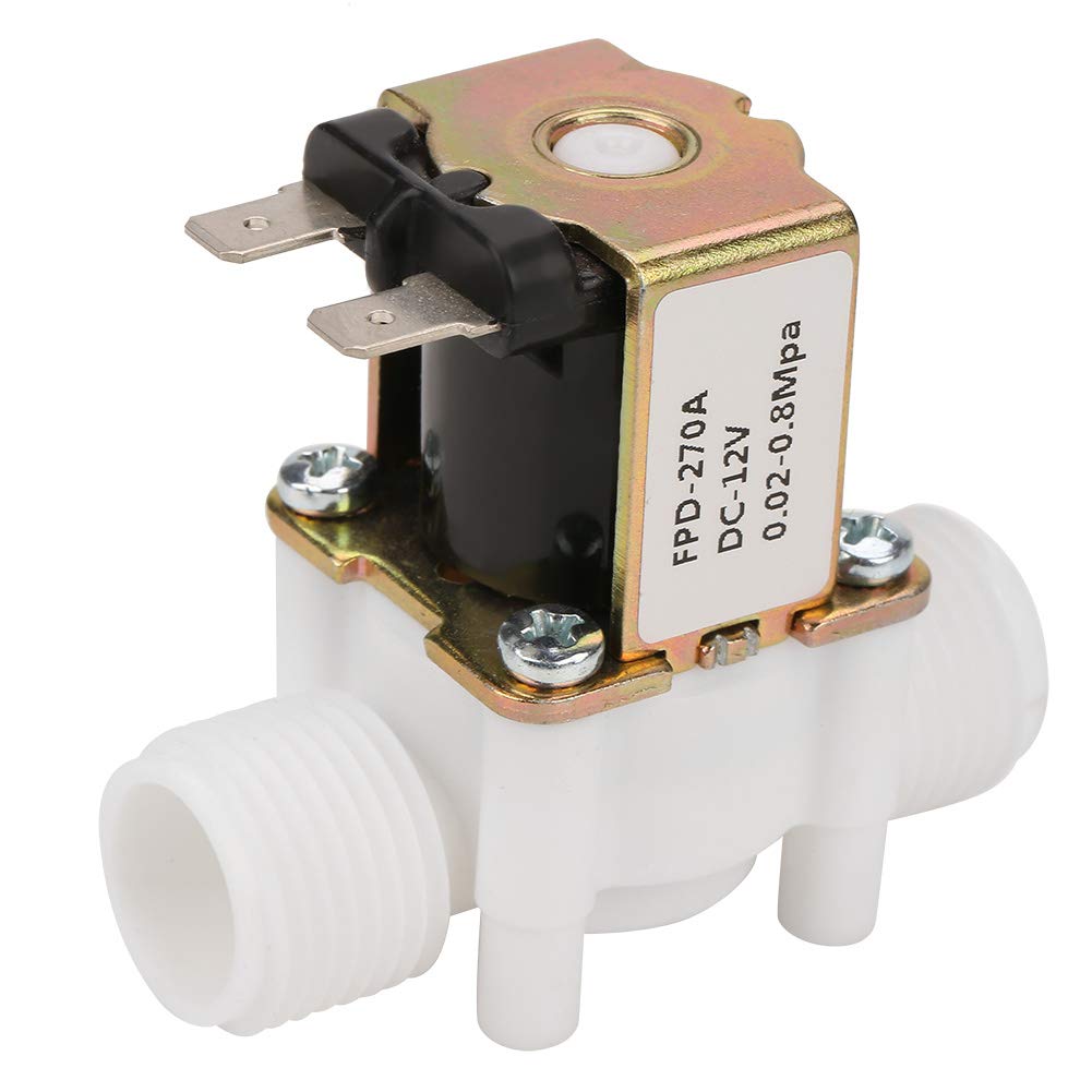 SANON NC Plastic Electrical Inlet Solenoid Water Valve for Water Dispense 12V G1/2