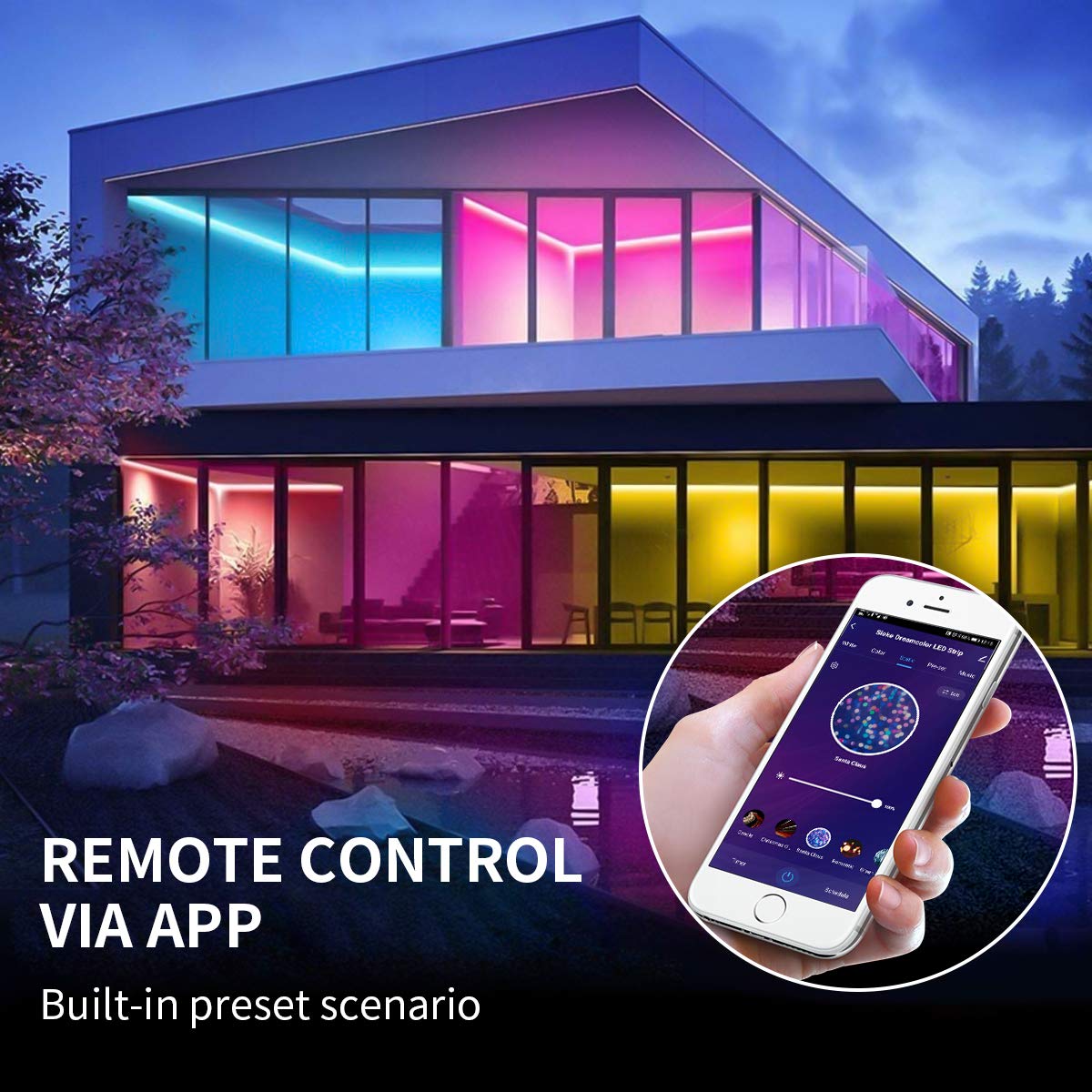 Sieke 32.8ft RGBIC LED Strip Lights WiFi Wireless Smart Phone Controlled LED Light Strip 5050 LED Lights Sync to Music Work with Alexa and Google Assistant
