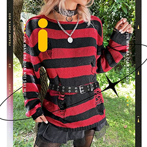 WHIPPY Double Grommet Belt for Women Men PU Leather Double Prong Buckle Vintage Punk Rock Jeans Belts (Black, XL)