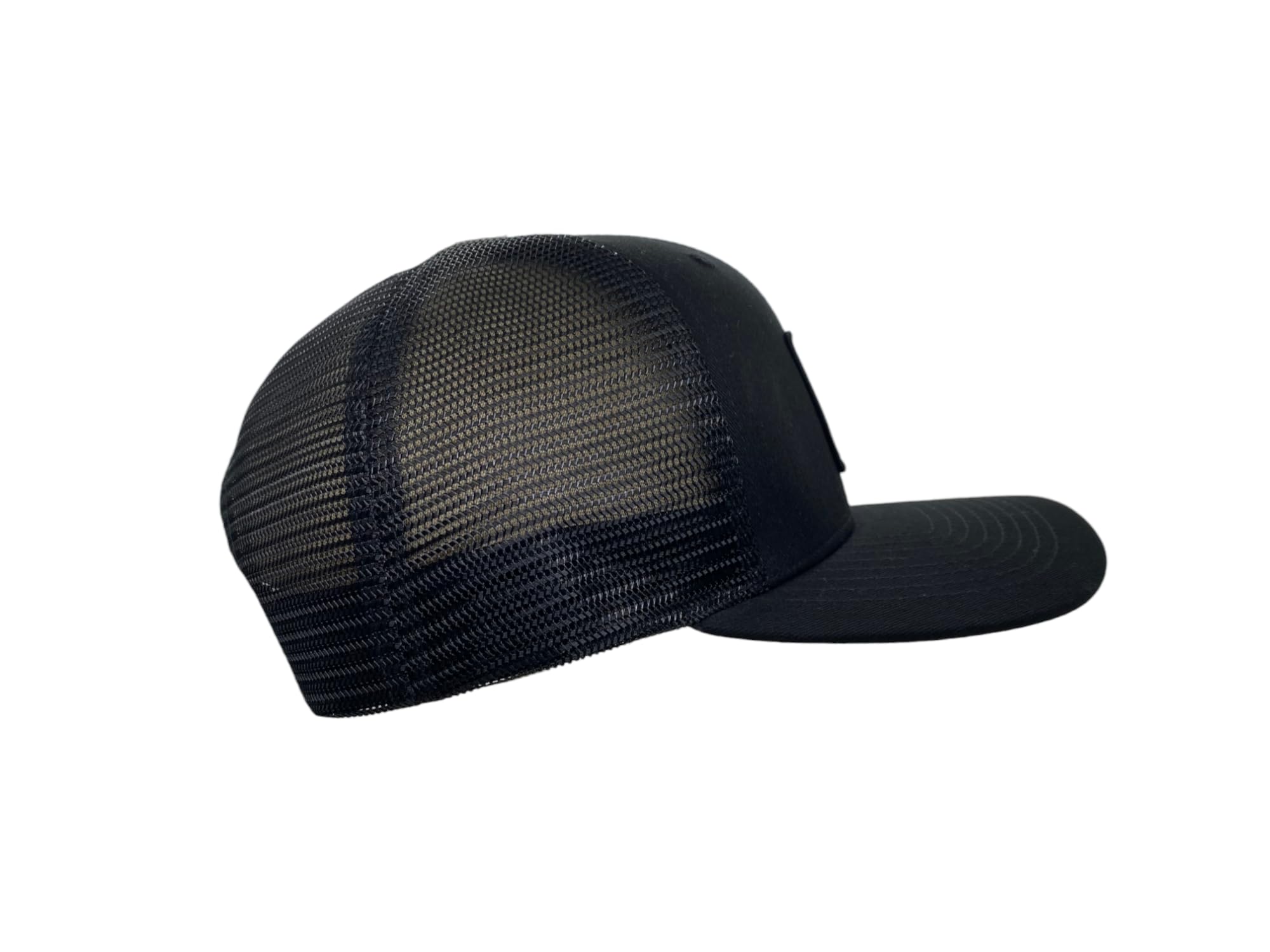 Trucker Hat - Oregon Cap with Vintage Syle Patch (Black/Black)
