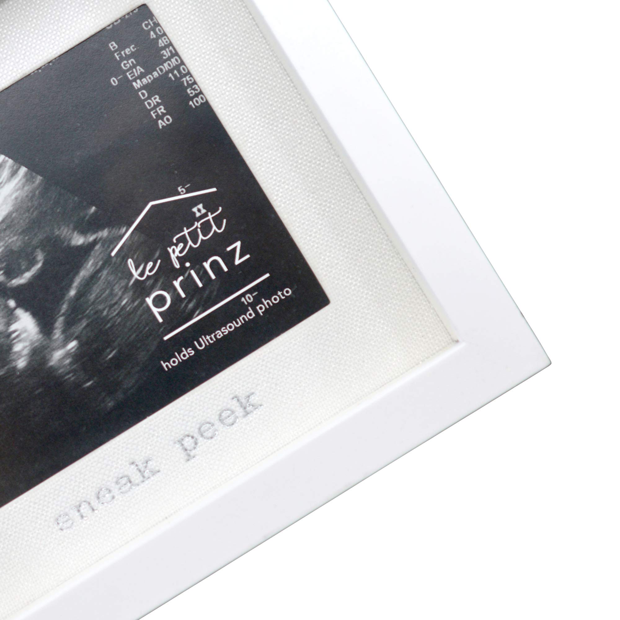 PRINZ Le Petit Sneak Peek Sonogram Picture Frame, White