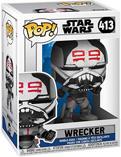 POP Star Wars: Clone Wars - Wrecker Funko Vinyl Figure (Bundled with Compatible Box Protector Case), Multicolor, 3.75 inches