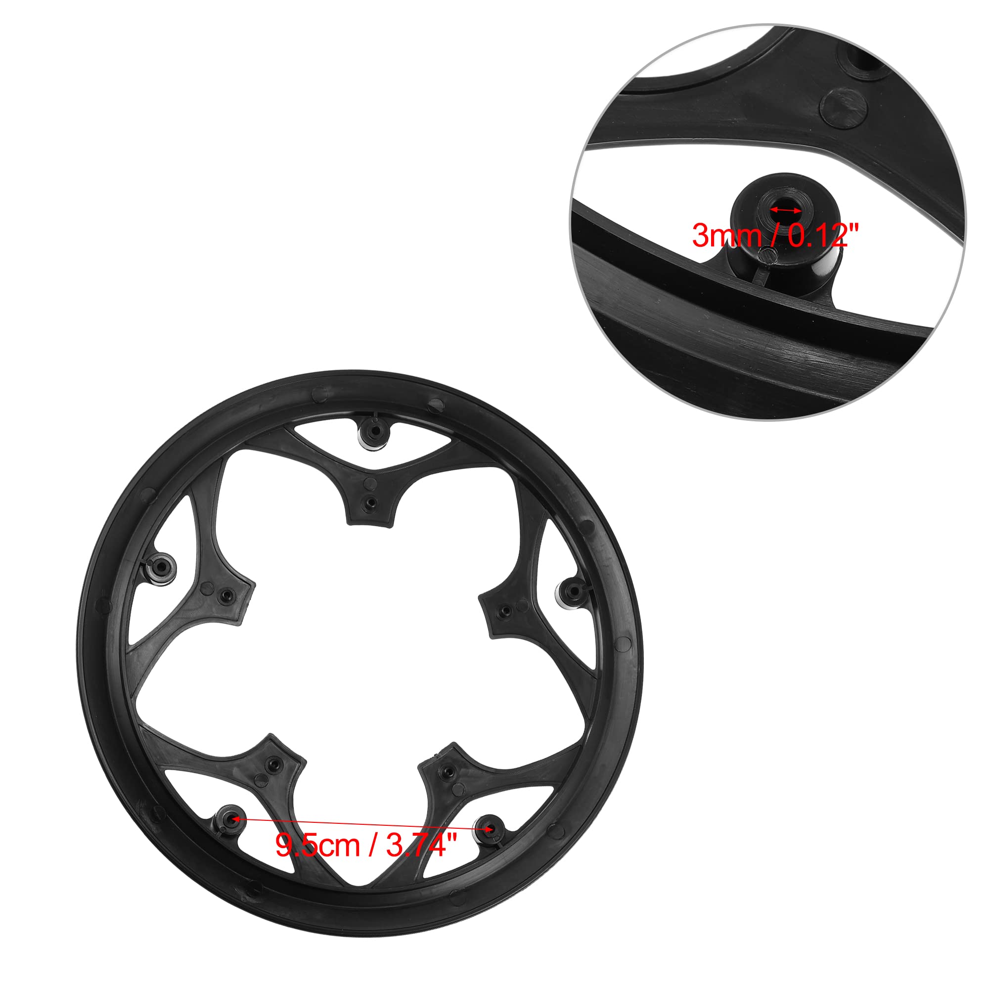 X AUTOHAUX 2pcs 48 Teeth 9.5cm 5 Holes Bicycle Bike Crankset Chain Wheel Cover Chain Wheel Protective Cover Black