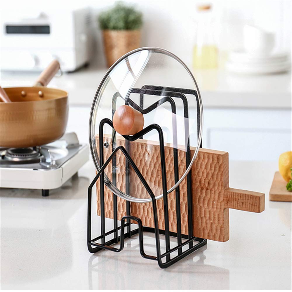 NEIDE Kitchenware Rack Adjustable Kitchen Storage Iron Rack Pan Pot Lids C Board Folding Organizer Stand Layers-Kitchen Storage Rack Pan Pot Lid Organizer Shelves Holder Stand Foldable