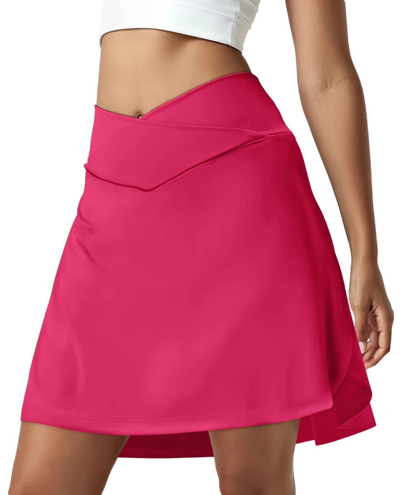 XIEERDUO Skirts for Women Tennis Golf Skorts Skirts Athletic Deep Pink L