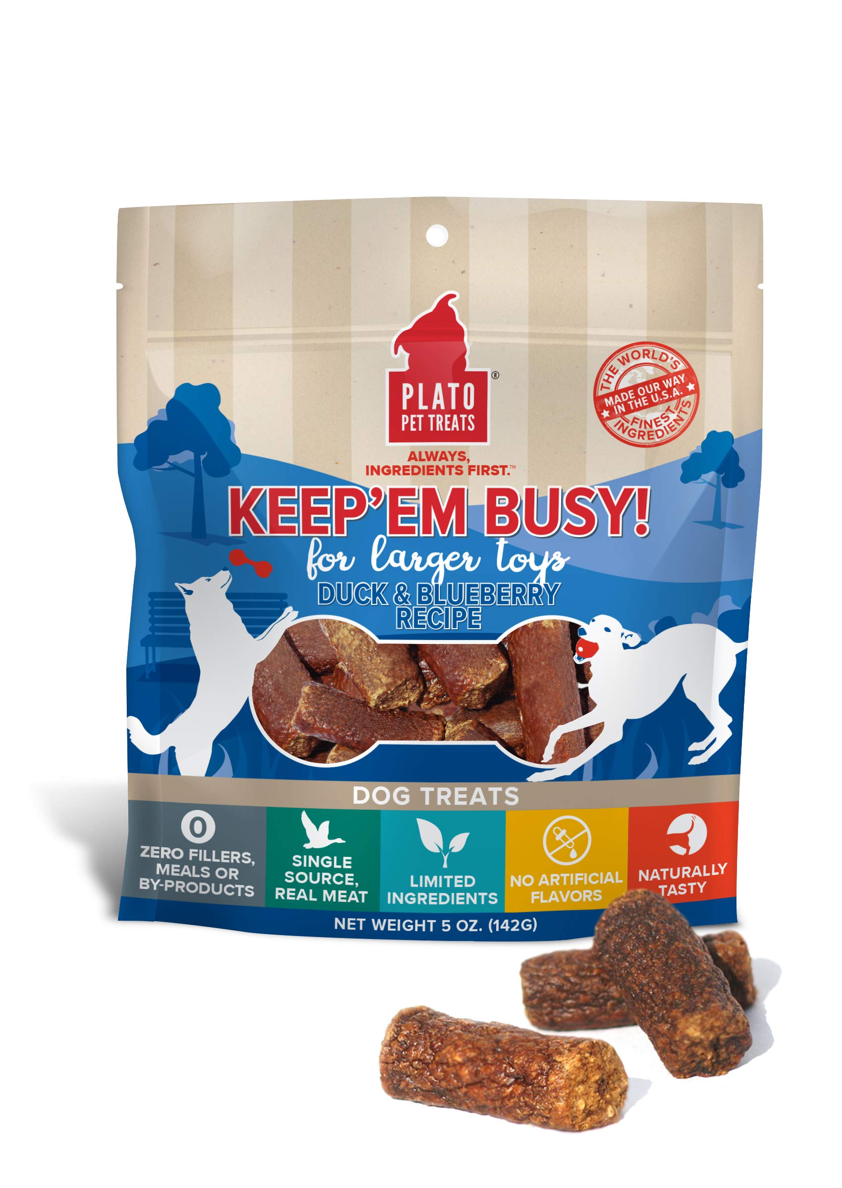 Plato Keep Em' Busy Duck + Blueberry for Large Toys 5oz, Model: 850002221114