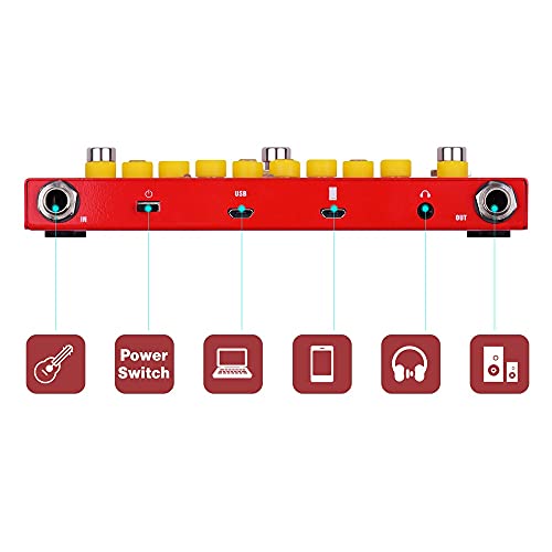 WYFDP Portable Multi-Functional Electric Guitar Effects Pedal Guitar Built-in Battery Phone Recording Guitar Pedal