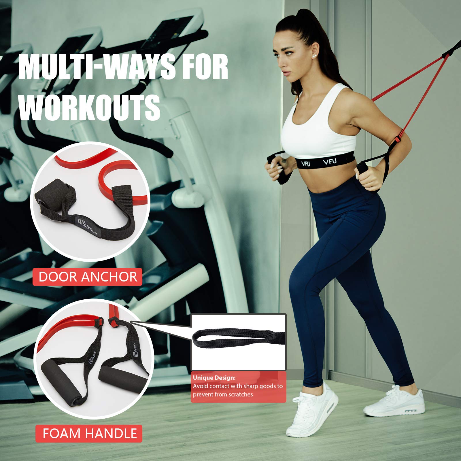 Polygon Pull Up Assist Bands - Resistance Exercise Band - Heavy Duty Assistance Loop Mobility Band, for Body Stretching, Muscle Toning, Powerlifting, Resistance Training, Home Workouts (Set)