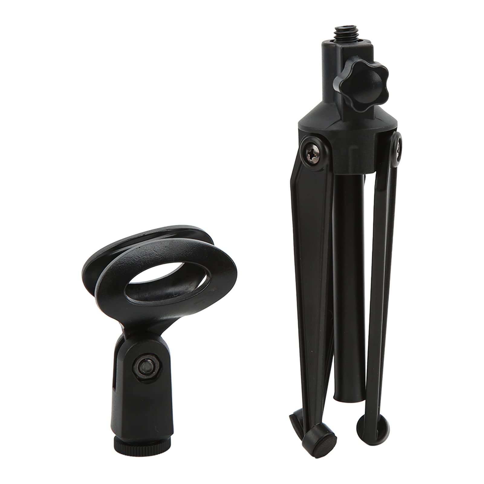Velaurs Microphone Table Stand Tripod, Adjustable Angle Desktop Microphone Tripod Stand Adjustable Height Shockproof for Live Broadcast