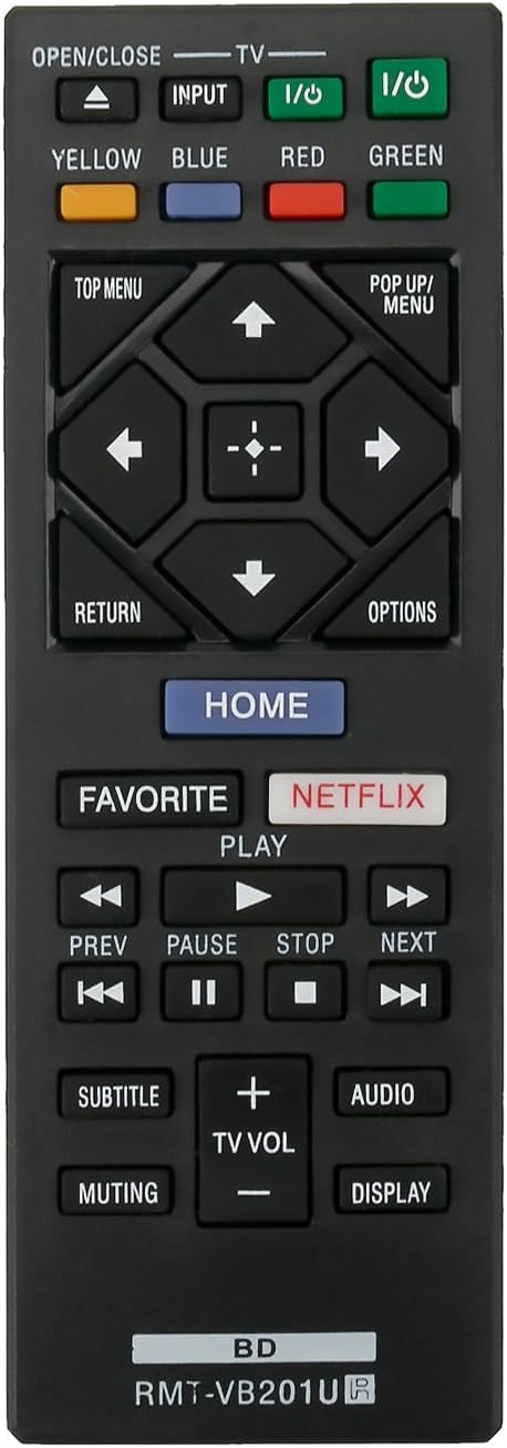 Remote Control Sony RMT-VB201U Remote fit for Sony Blu-ray DVD Player BDP-S3700 BDP-BX370 BDP-S1700 UBP-X700 BDPS3700 BDPBX370 BDPS1700 UBPX700 BDP-S1700ES