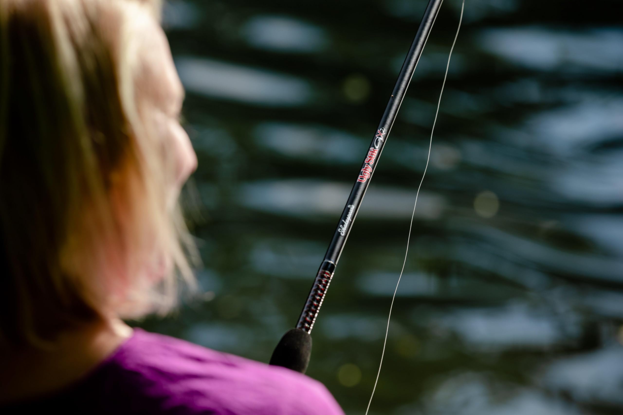 Shakespeare Ugly Stik 7’ GX2 Spinning Rod, Spinning Rod, 6-15lb Line Rating, Medium Rod Power, Moderate Fast Action, 1/8-5/8 oz. Lure Rating, Black