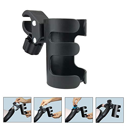 Pack of 2 Stroller Small Cup Holders, Universal Drink Holder for Bikes, Trolleys or Walkers, Tight Fit Most Small Size Cups