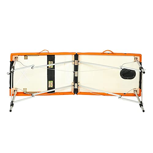 ZHYH 3 Sections 185 x 60 x 81cm Foldable Beauty Bed Folding Portable SPA Bodybuilding Massage Table Spa Bed Black