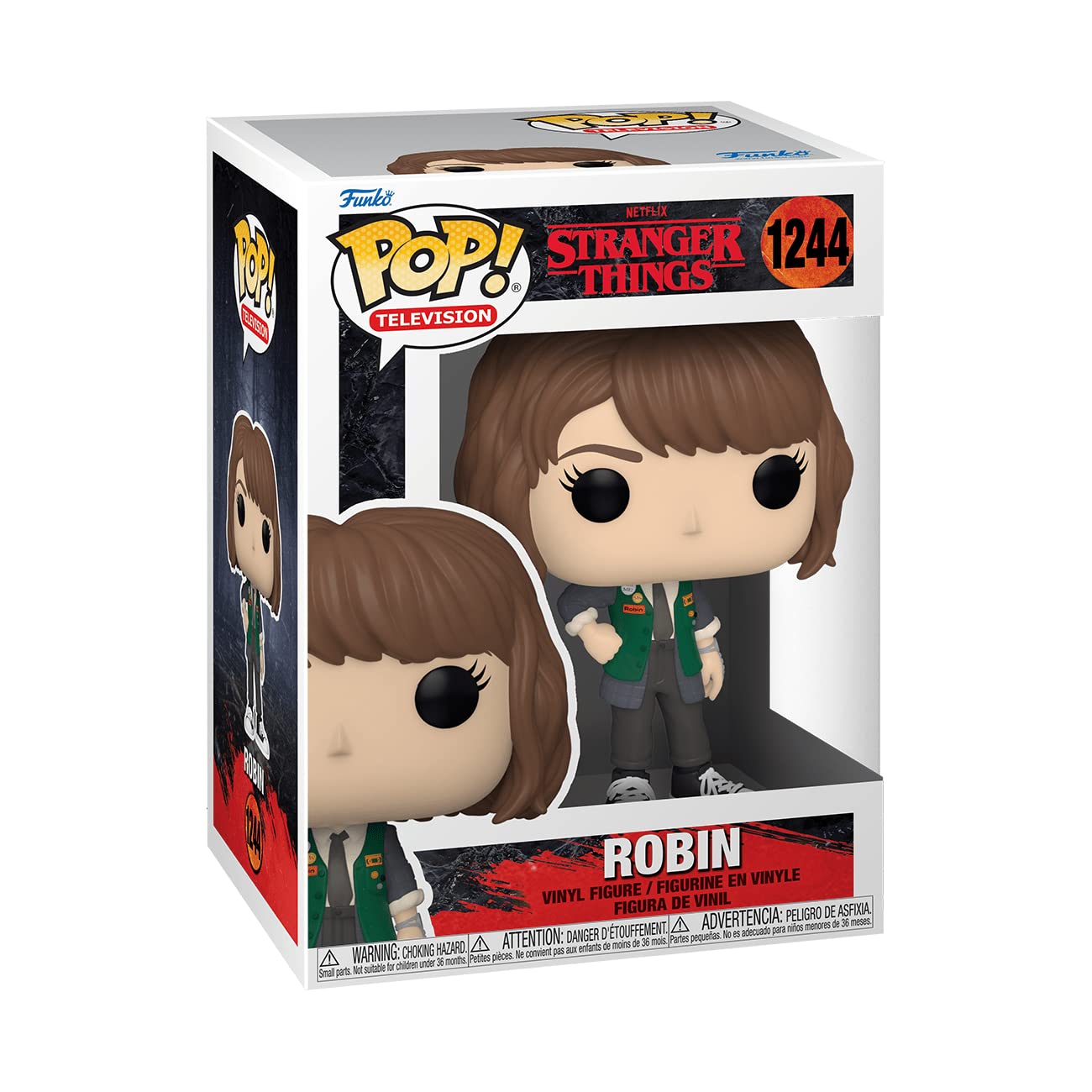 POP [Stranger Things - Robin Buckley [Season 4] Video Store Outfit Funko Vinyl Figure (Bundled with Compatible Box Protector Case), Multicolor, 3.75 inches