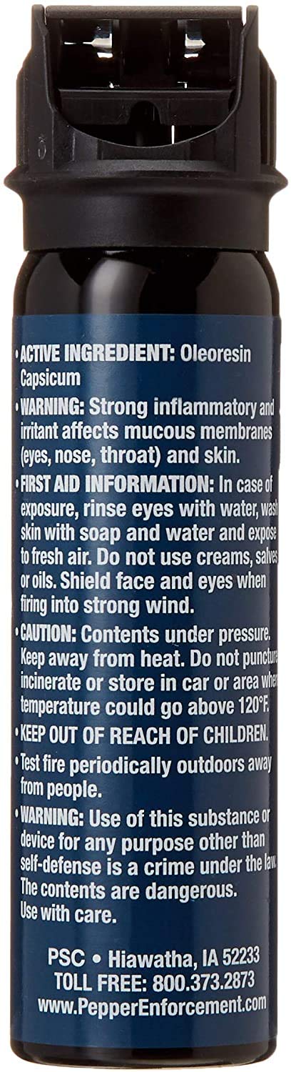 Pepper Enforcement PE1110PF-FT Foam Pepper Spray - 4 oz. Canister - Maximum Strength 10% OC Formula - Emergency Self Defense Personal Protection & Home Safety Black